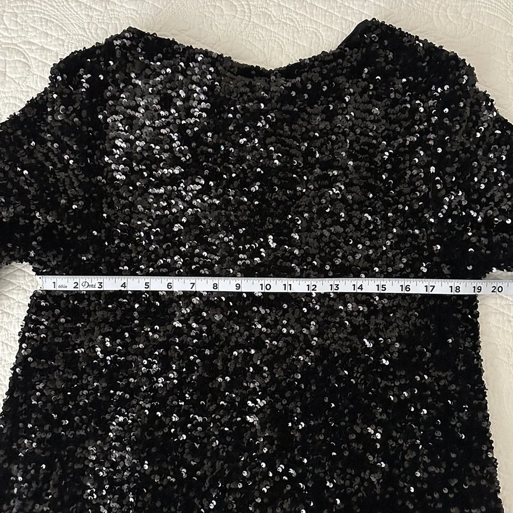 H&M | Dresses | Nwt Hm Viral Limited Edition Holiday Black Sequined ...